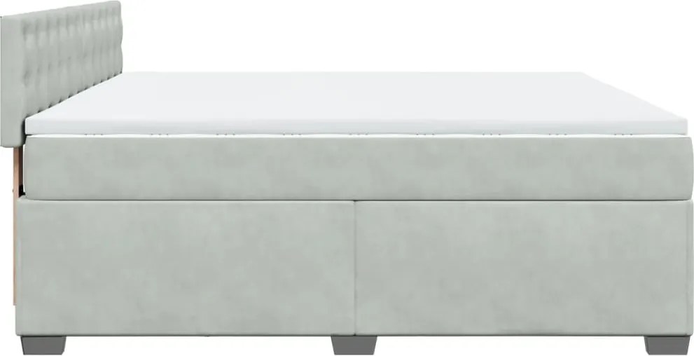 Box spring postel s matrací světle šedá 200x200 cm samet 3288714