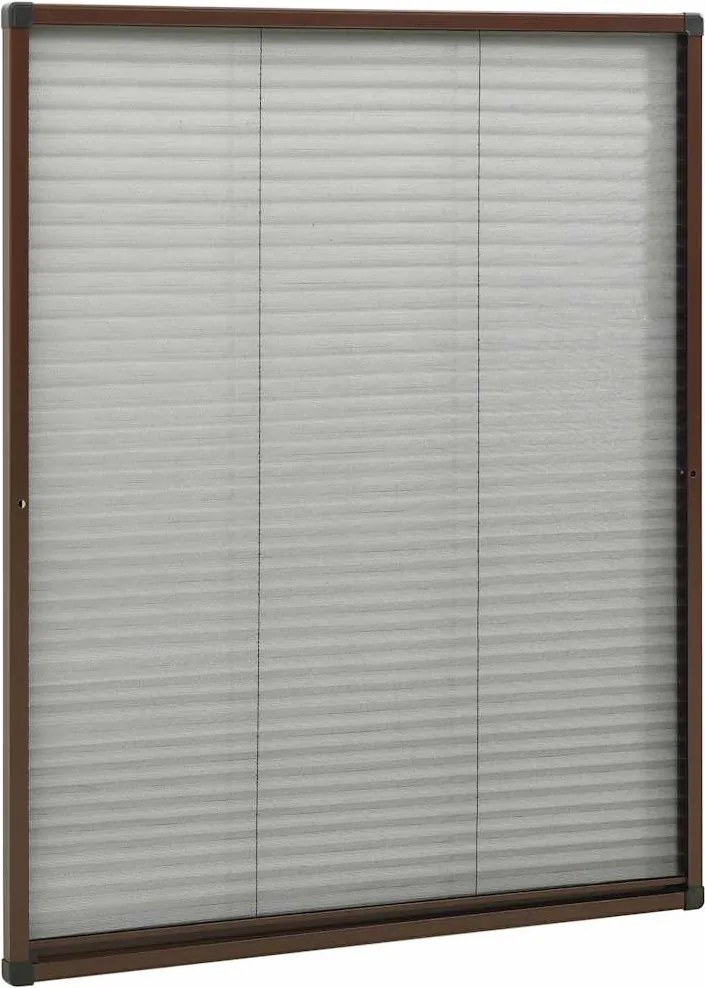 Plisovaná okenní síť proti hmyzu hliník hnědá 60 x 80 cm 148653