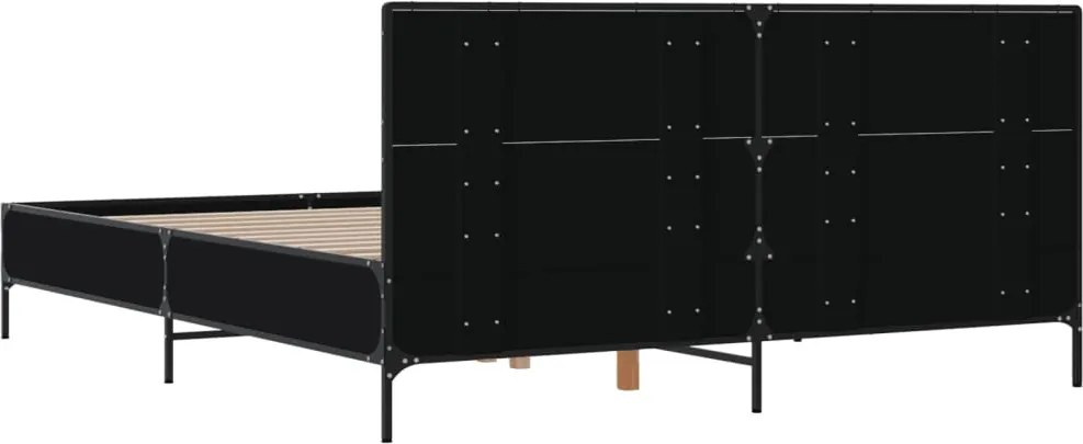 Rám postele černý 120 x 190 cm kompozitní dřevo a kov 3280022