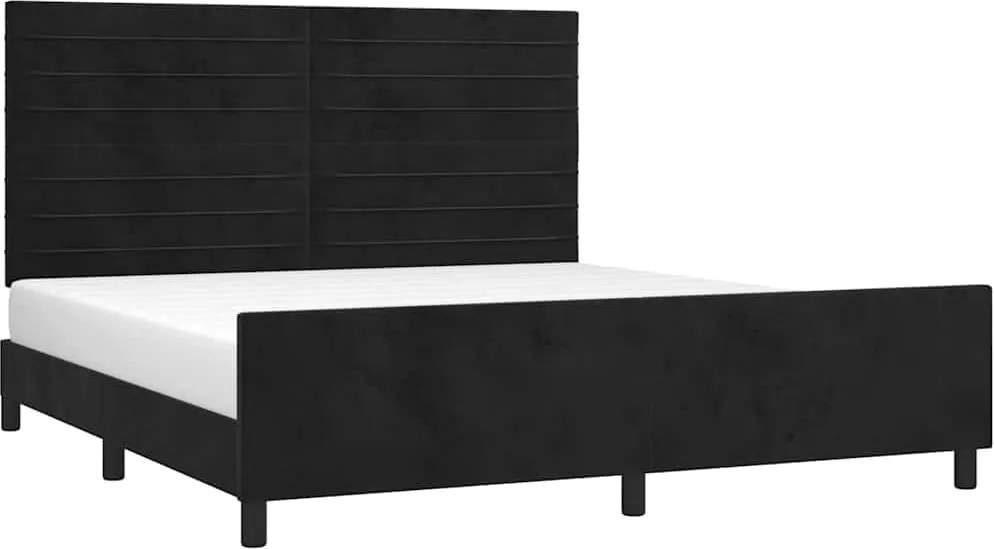 Rám postele bez matrace černý 160 x 200 cm samet 3125826