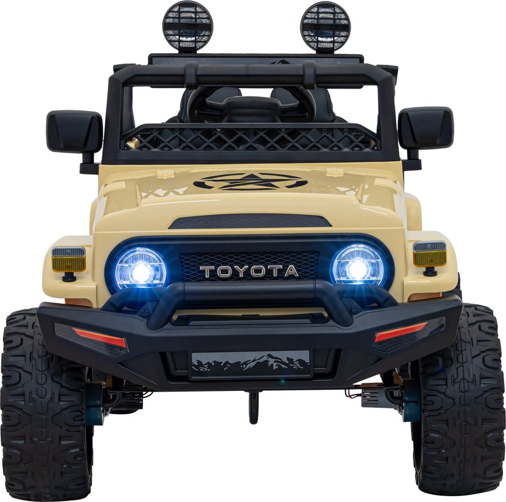 Ramiz Elektrické autíčko Toyota FJ Cruiser béžové + ovladač + pohon 4x4 + LED a audio + EVA kola + plynulý rozjezd