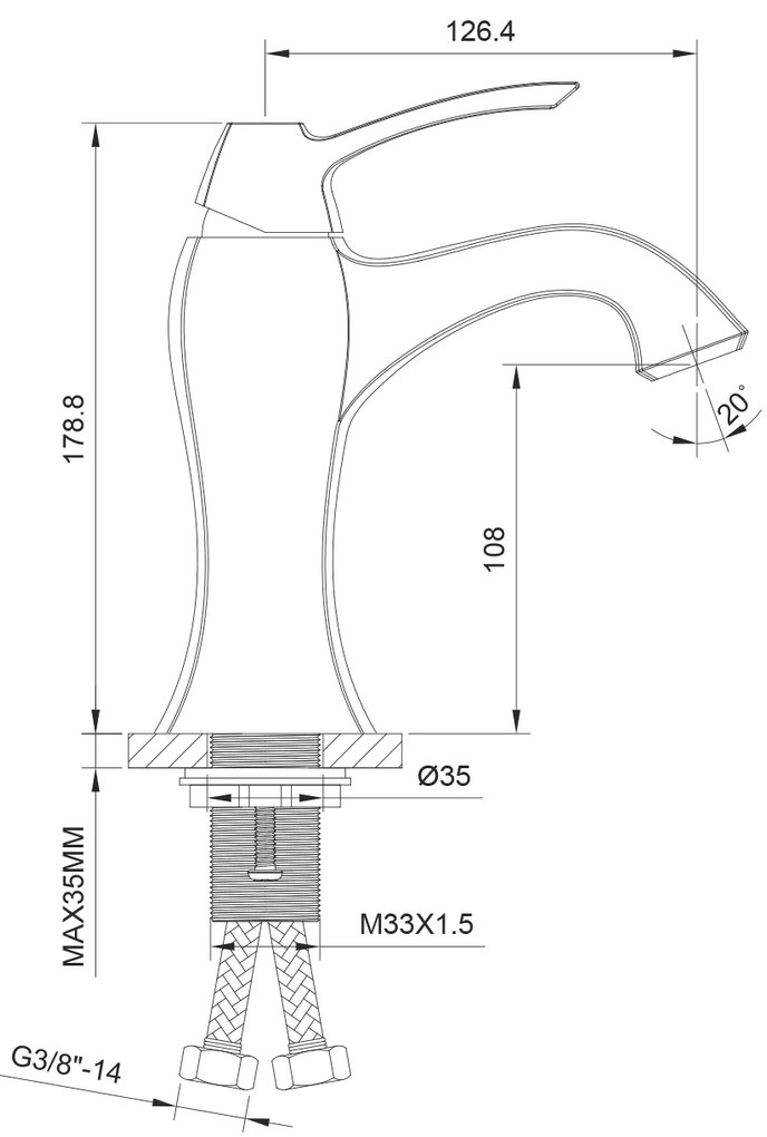 SAPHO DREAMART stojánková umyvadlová retro baterie bez výpusti, chrom DA002