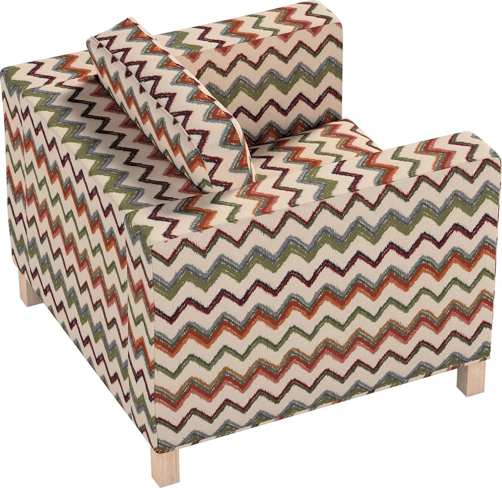 Potah na křesko IKEA Karlanda, krátký barva vícebarevná látka pletený vzor, vzorované