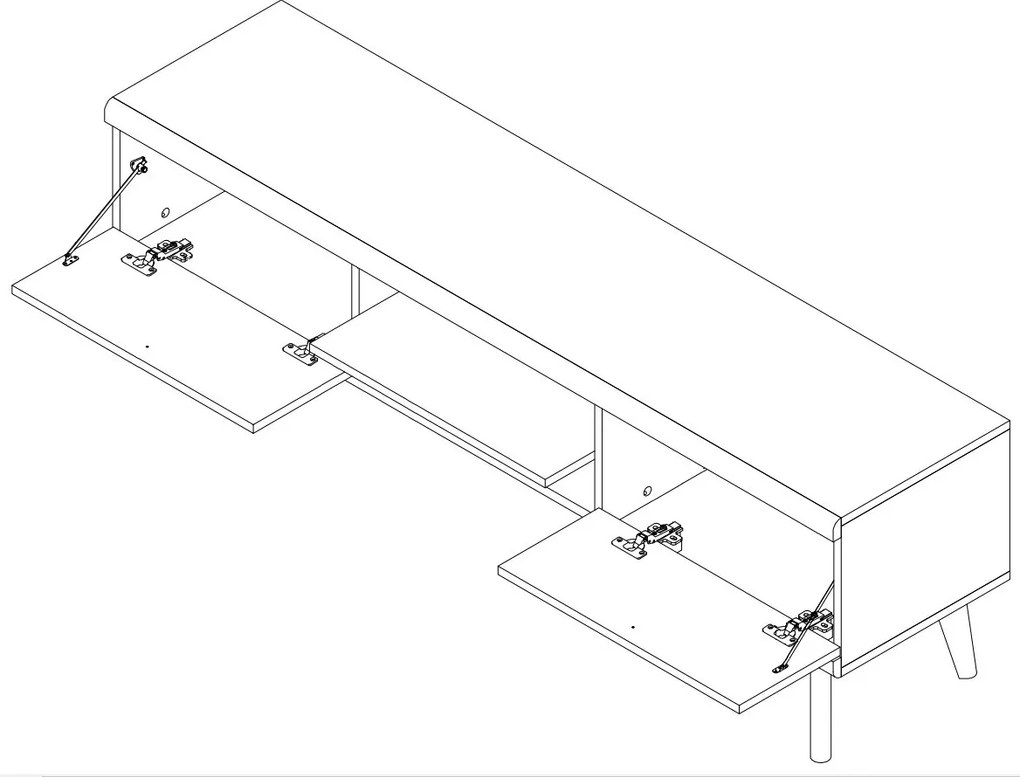Televizní stolek 160 cm PAVLIS - dub riviera / bílý