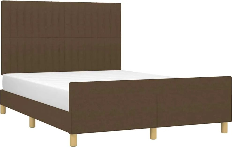 Rám postele bez matrace tmavě hnědý 140 x 190 cm textil 3125214