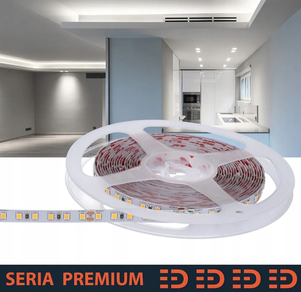 Led pásek Premium 24V 120led 10W/m 6500K 1000lm SMD2835