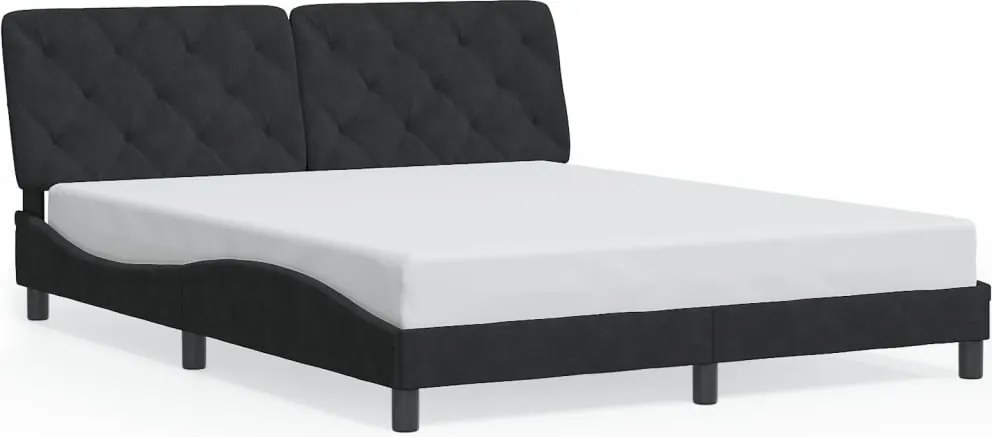 Rám postele s LED bez matrace černý 160 x 200 cm samet 3213863