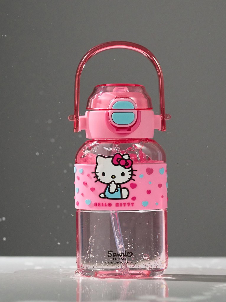 Sinsay - Láhev na pití s držadlem a brčkem Hello Kitty - vícebarevná