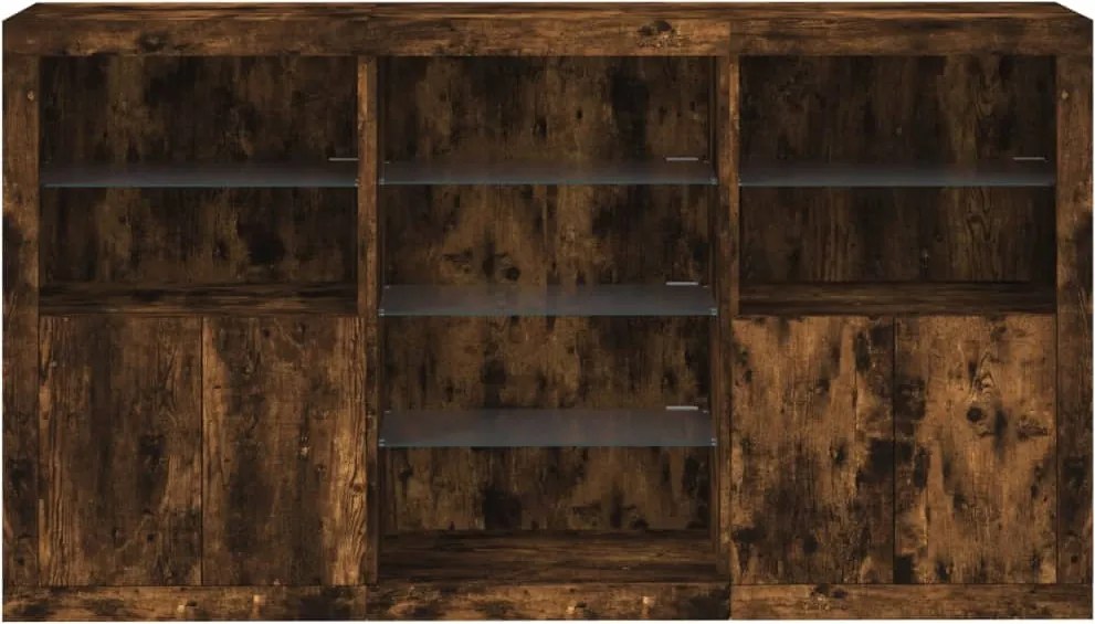 Příborník s LED osvětlením kouřový dub 181,5 x 37 x 100 cm 3209181