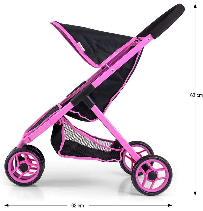 Dětský golfový kočárek pro panenky Milly Mally Susie Prestige Black