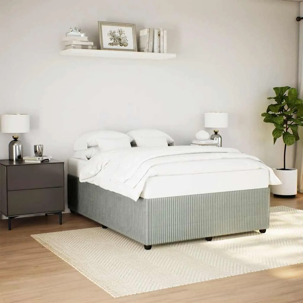 Rám postele bez matrace světle šedý 140 x 190 cm samet 3285006