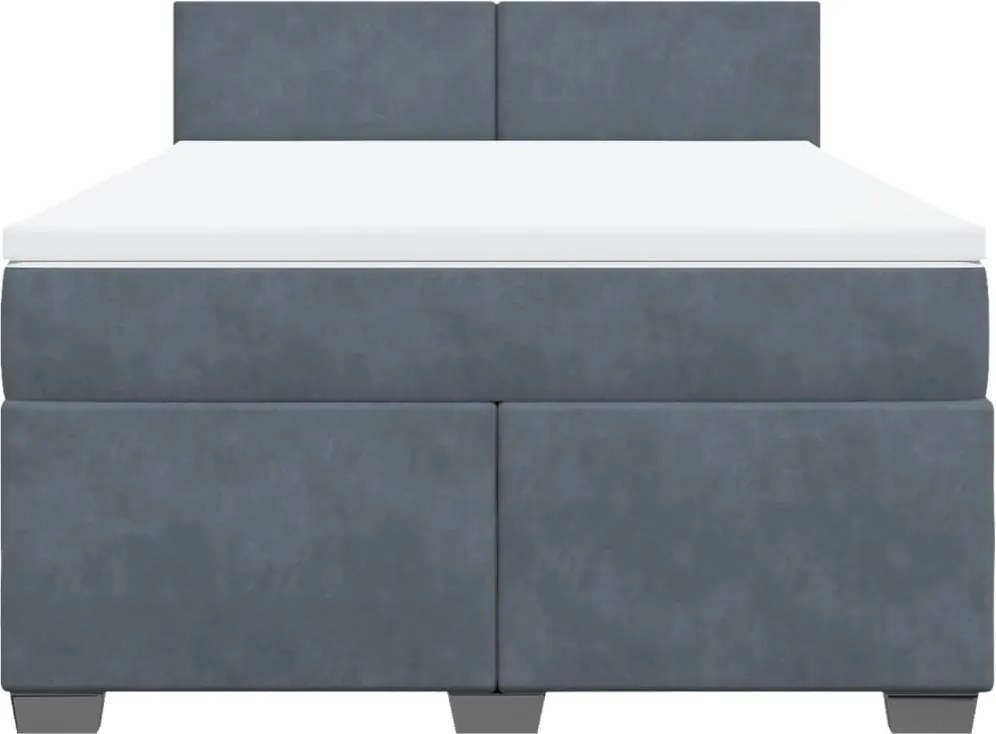 Box spring postel s matrací tmavě šedý 140 x 190 cm samet 3288601