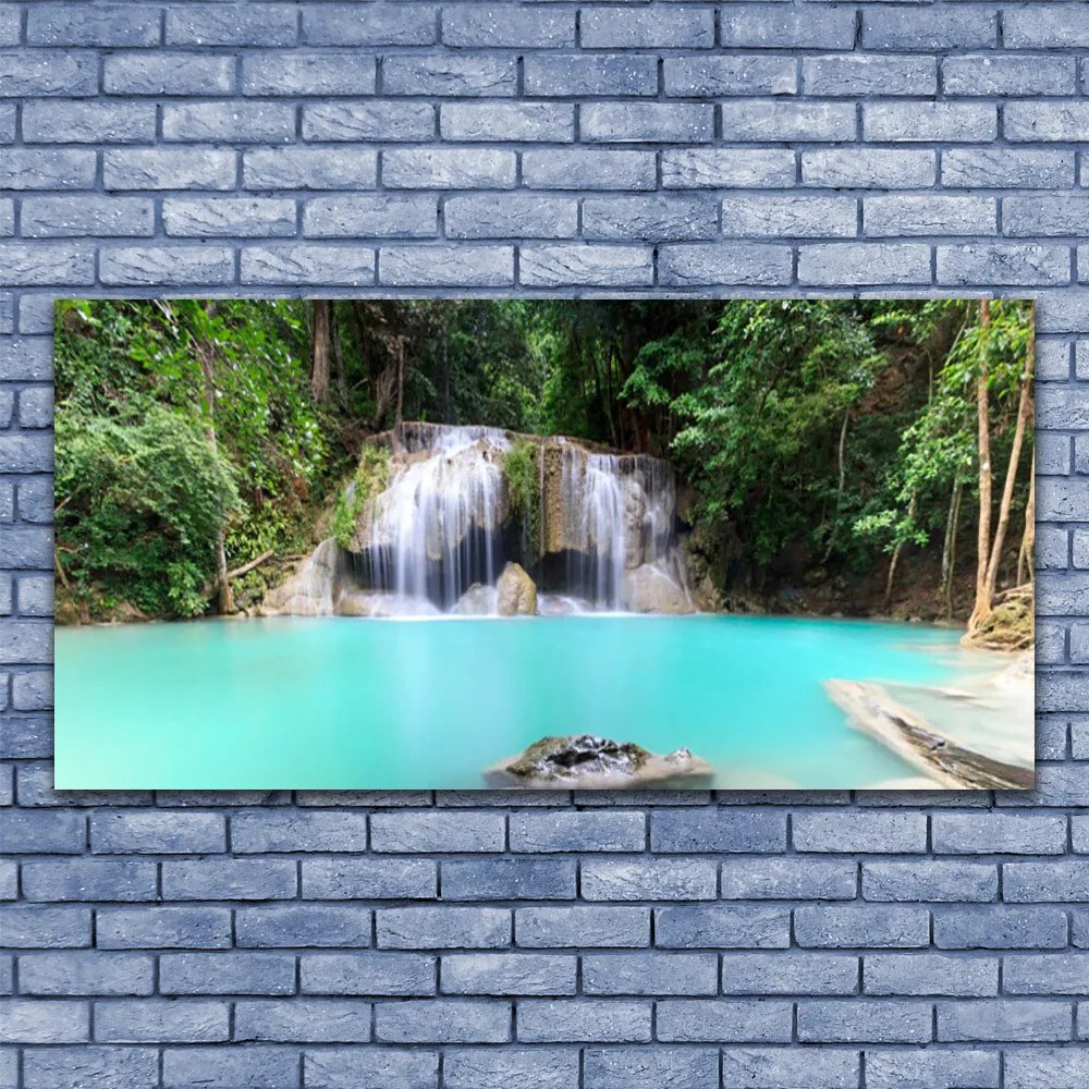 akrylový obraz Vodopád Jezero Příroda 120x60 cm