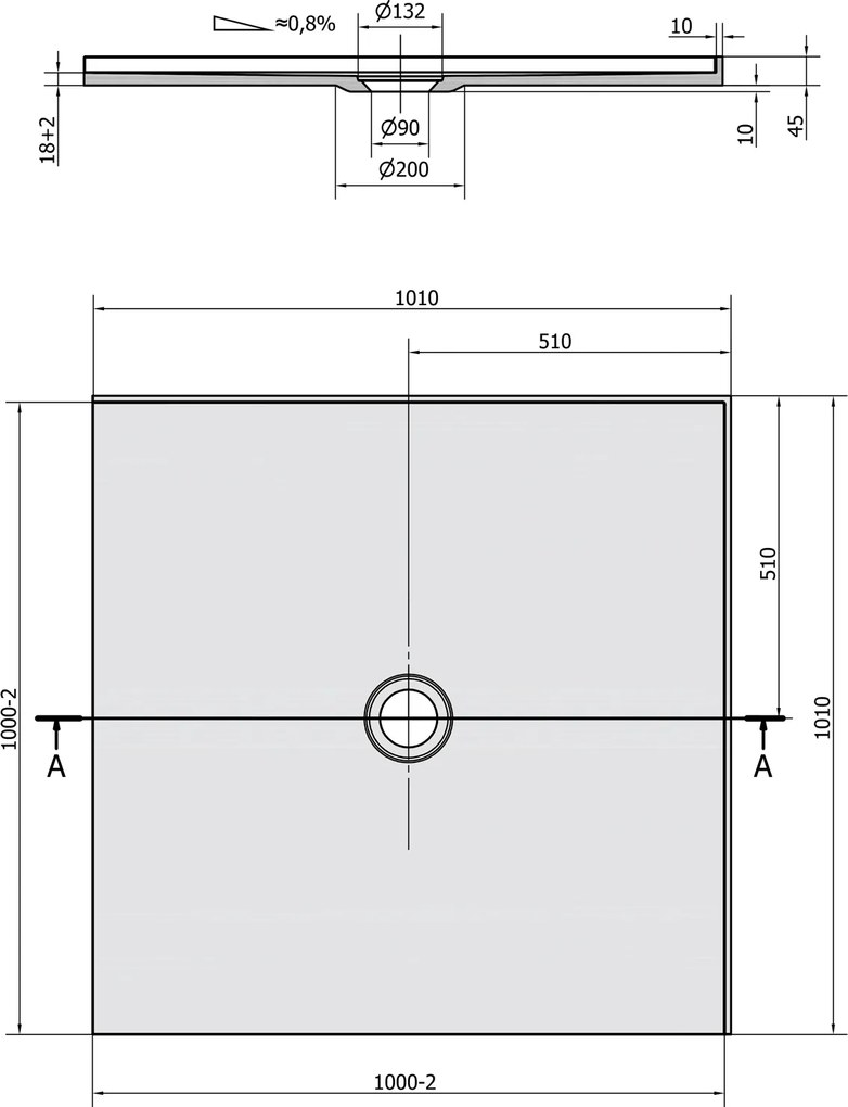 Polysan MIRAI 100 x 100 cm 73166  sprchová vanička litý mramor