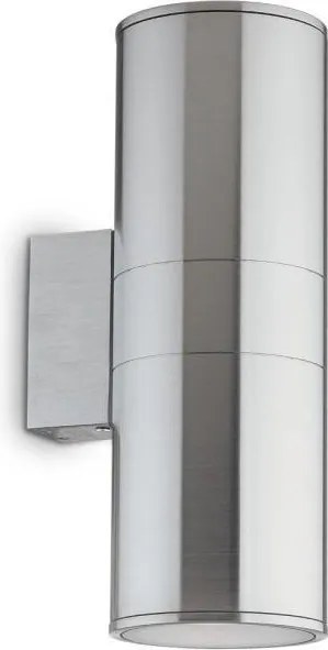 ILUX 033020 Venkovní nástěnné svítidlo Ideal Lux Gun AP2 big alluminio 033020 stříbrné 31cm IP54 - IDEALLUX