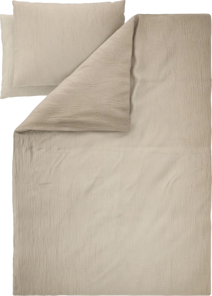 Livarno® Mušelínové ložní povlečení, 200 x 220 cm, 70 x 90 cm (béžová)