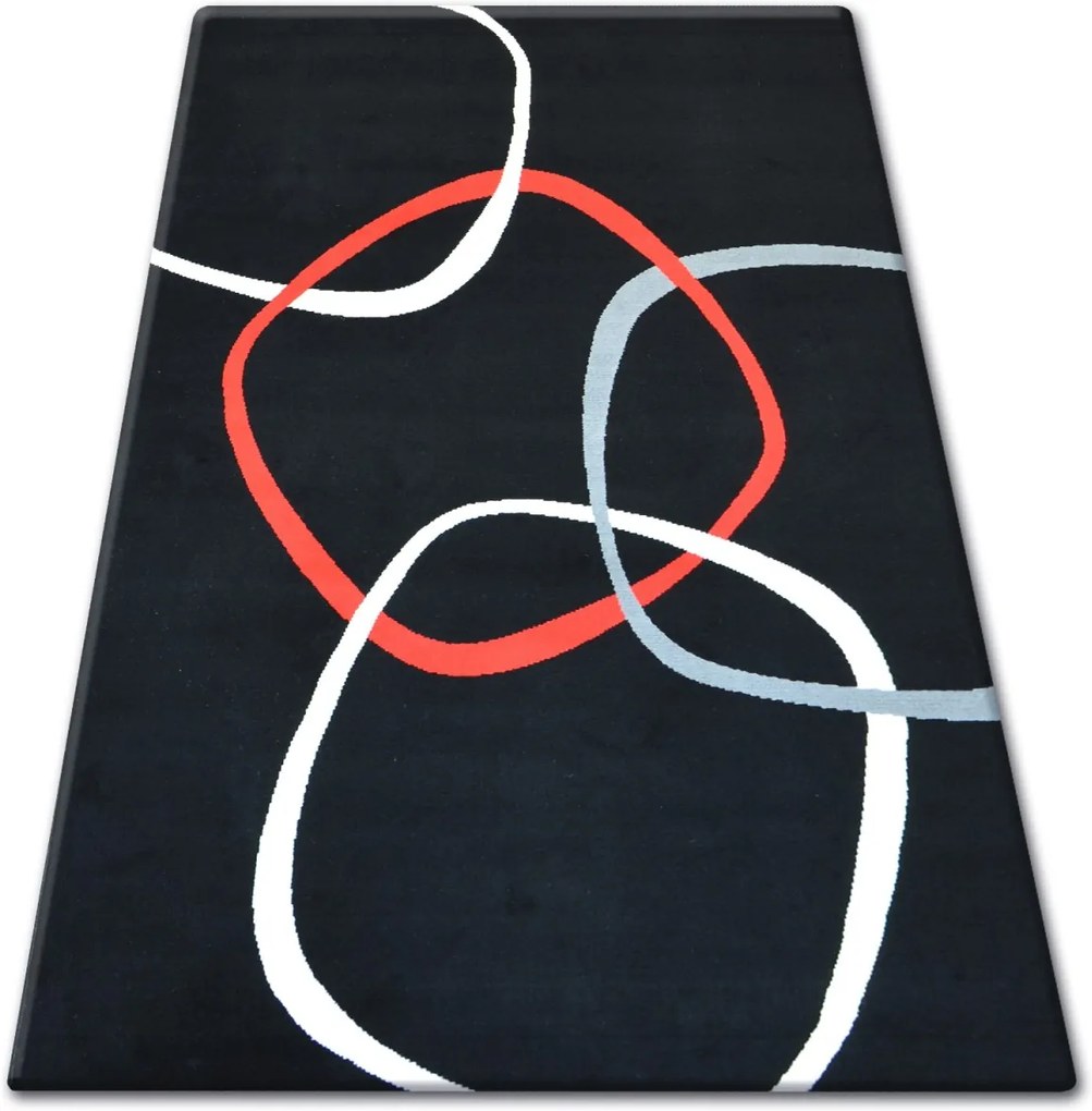 Kusový 3D koberec Flash Rhomb černý 160x225