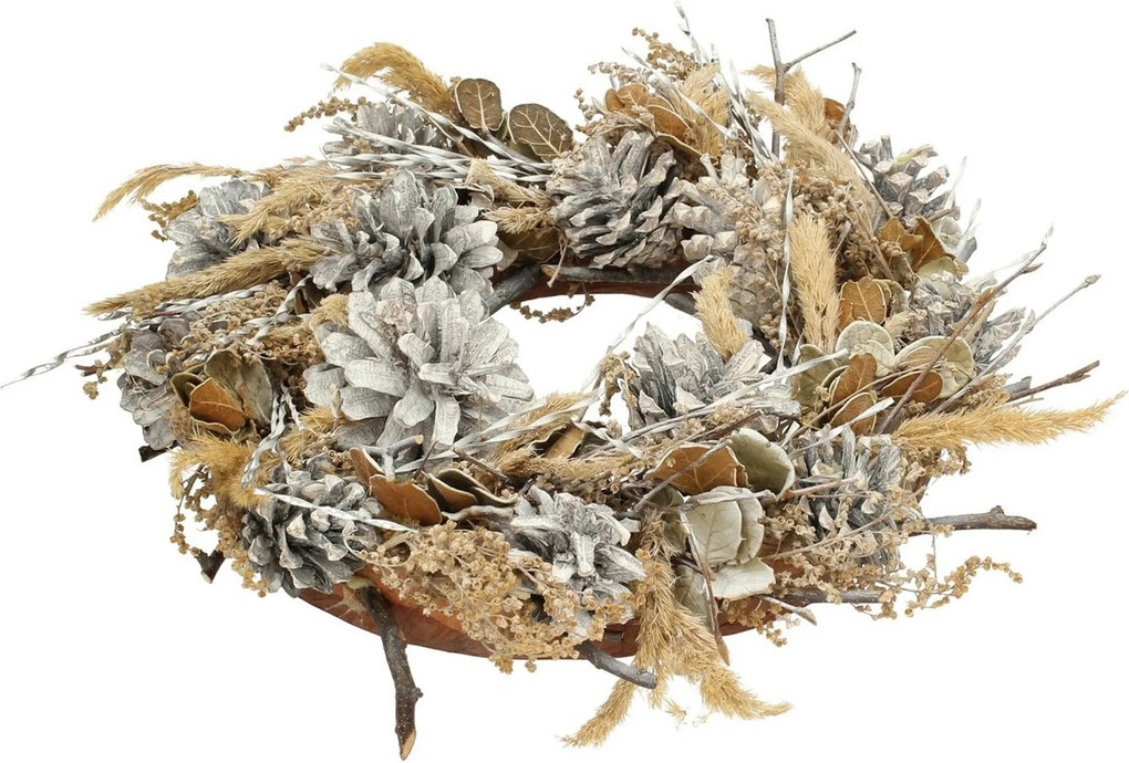 Věnec Winter Cone ⌀30cm beige