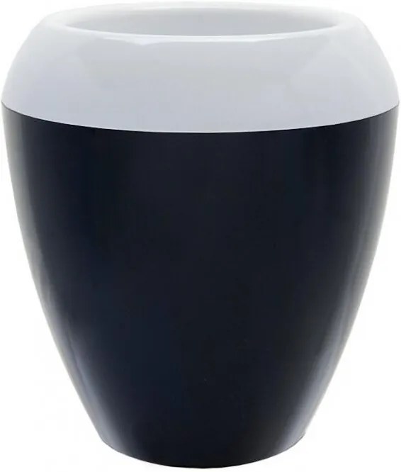 Plastia Samozavlažovací květináč Calimera A1 17 cm, bílá + černá