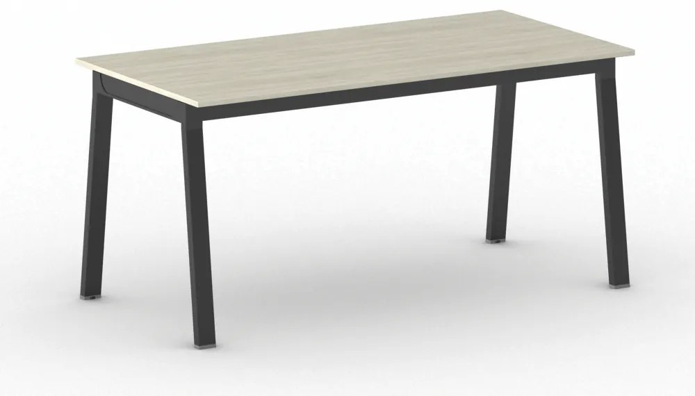 Jednací kancelářský stůl PRIMO BASIC, 160x80 cm, černá podnož, dub přírodní