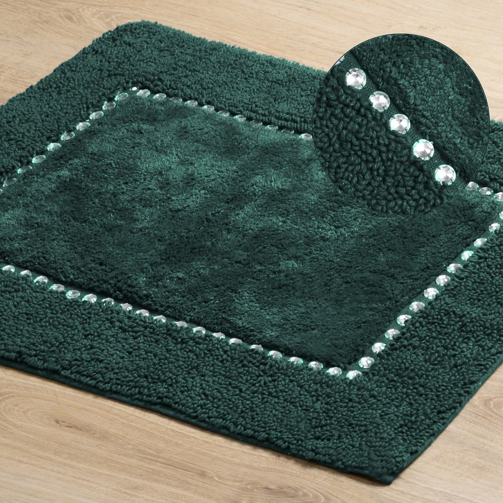 PŘEDLOŽKA DO KOUPELNY CHIC 60X90 CM TMAVĚZELENÁ