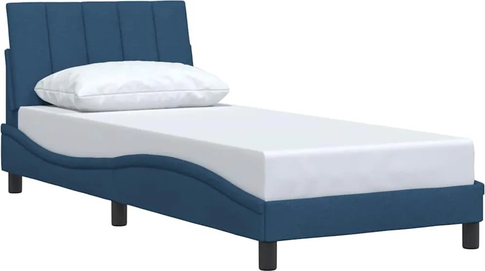 Rám postele bez matrací Hanko modrá 90x190 cm textil 3310362