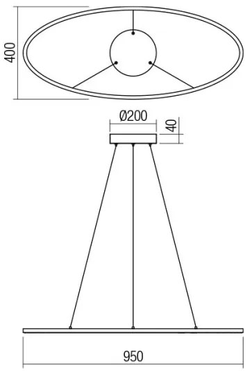 Redo 01-3339 - LED Stmívatelný lustr na lanku LEO LED/48W/230V černá