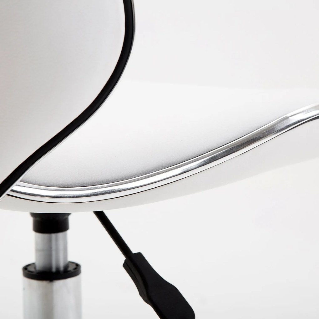 HOMCOM Rolling Stool Pracovní Stolička s Nastavitelnou Výškou 44-56 cm a Opěradlem, 360° Otočná Kancelářská Stolička pro Masážní Salón, Kancelář, Kli…
