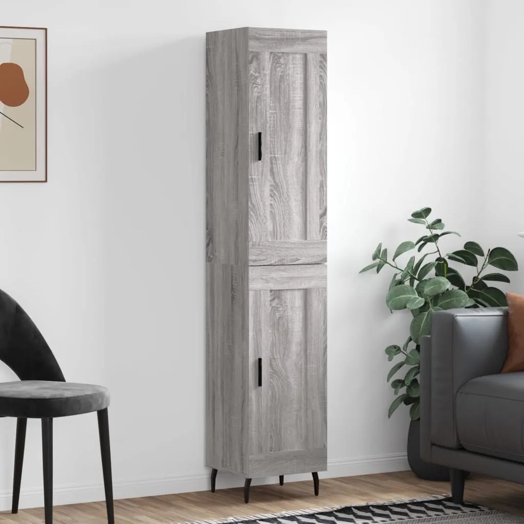 Skříň highboard šedá sonoma 34,5 x 34 x 180 cm kompozitní dřevo