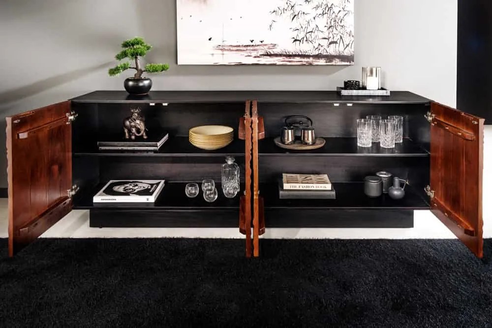 Designová komoda Zion 175 cm tmavě hnědá akácie