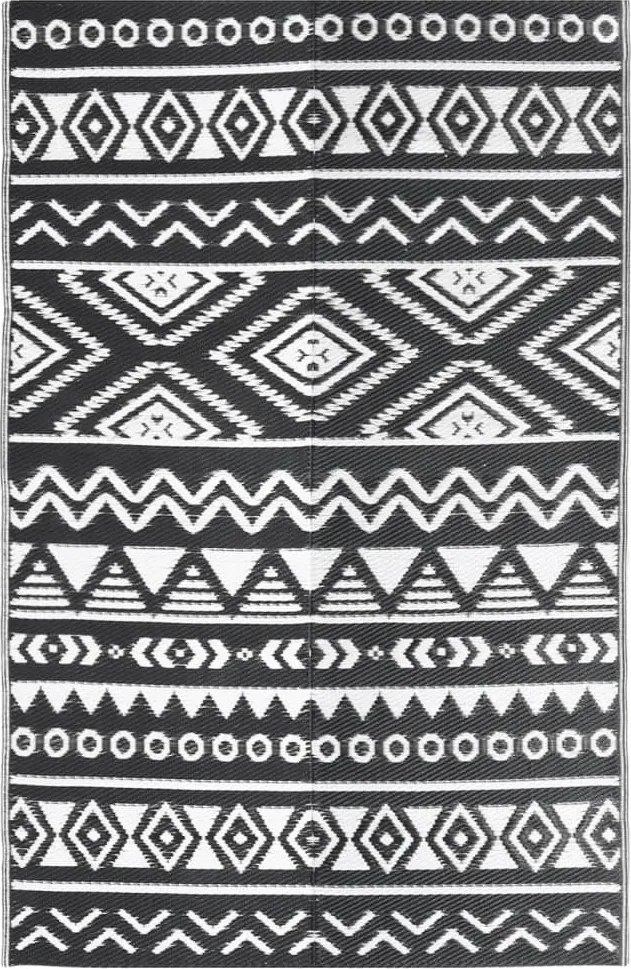 vidaXL Venkovní koberec ARAKIL 190 x 290 cm PP [317001] Barva: Černá a šedá