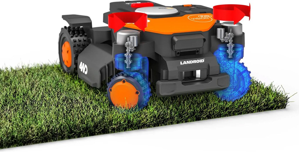 WORX Robotická sekačka WR341E Vision Cloud 4WD 1000 m2 (RTK + AI V-SLAM Stereo)
