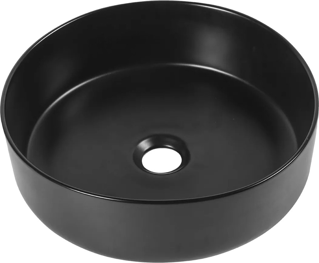 Laveo Desna, keramické umyvadlo na desku 360x360x120 mm, černá matná, LAV-VUD_B236