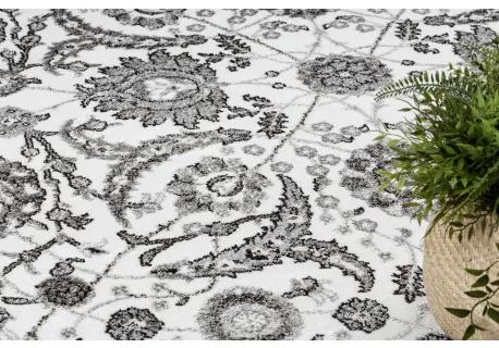 koberec MATEO 8037/644 Moderní rám, květiny strukturální šedá velikost 240x330 cm | krásné koberce cz