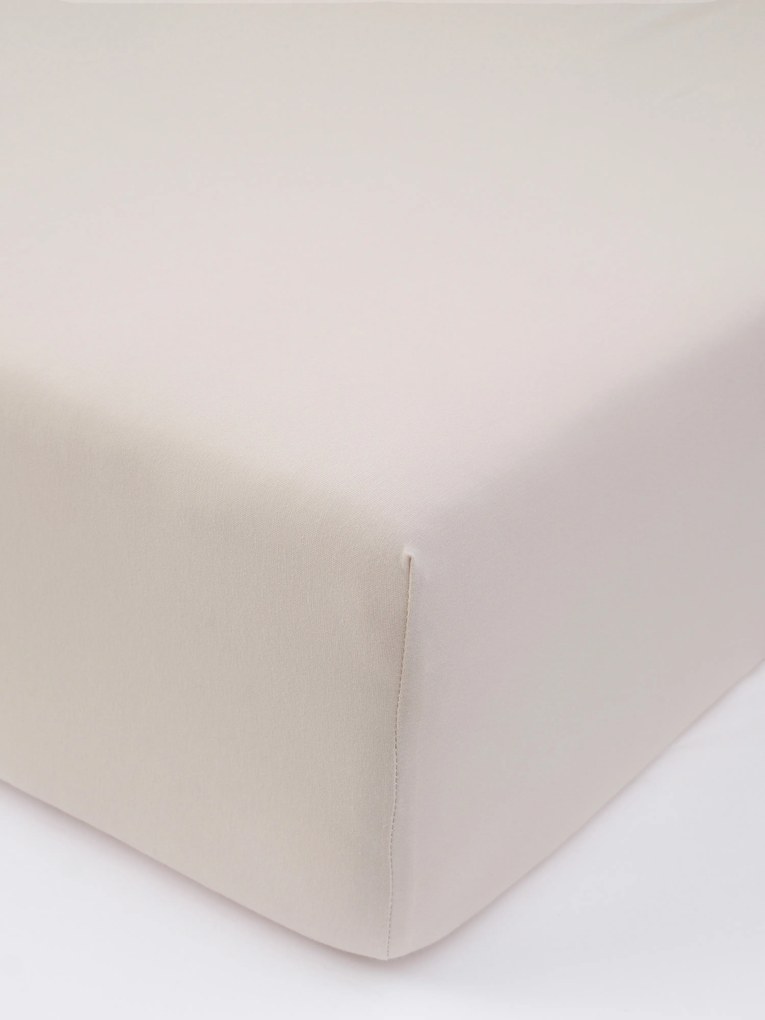 MK Lůžkoviny Jersey prostěradlo s elastanem Deluxe 90 × 200 cm – přírodní
