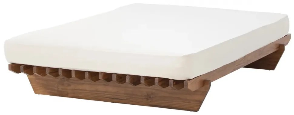 furniture-nabytek.cz - Masivní postel Monako z akácie, lakovaná, hnědá – 140x200 cm
