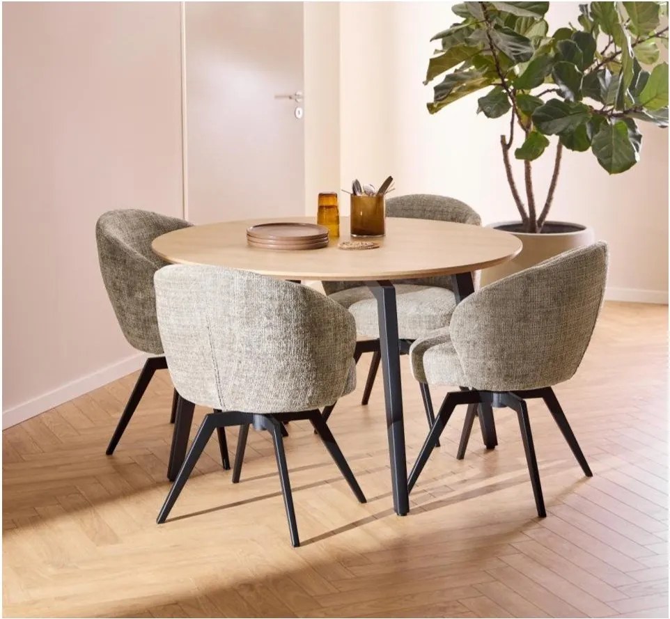 Kulatý jídelní stůl s deskou v dubovém dekoru ø 120 cm Cadiz – Actona