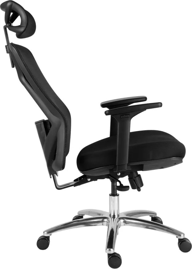 Ergonomická kancelářská židle ERGODO POWERSEAT - černá síťovina / nosnost 150 kg
