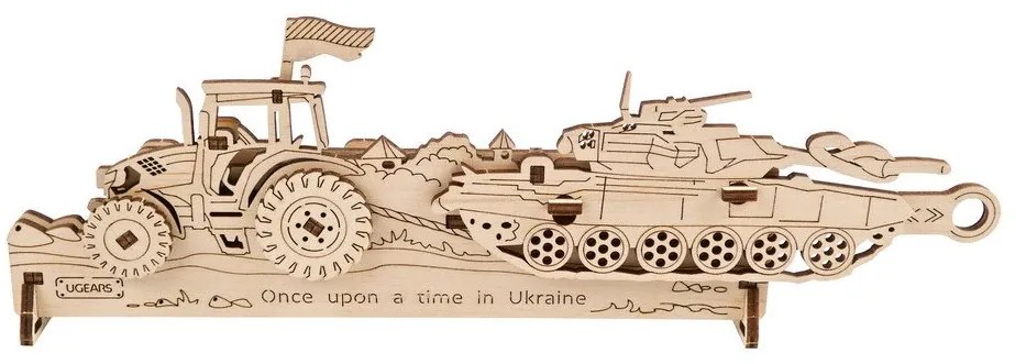 Ugears 3D dřevěné mechanické puzzle Brave UA Tractor