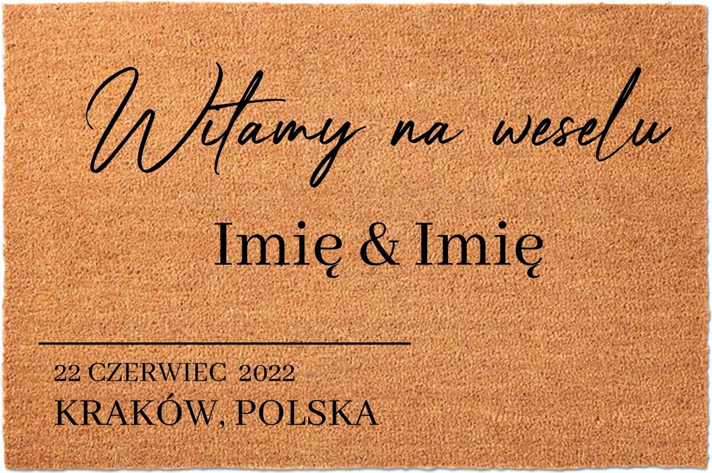 Stěrač Pod Vchodové Dveře Do Bot 40x30 Vítejte Na Svatbě Vaše Jméno