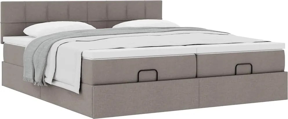 Osmanský rám postele s matracíes taupe 200x200cm textil 3312005