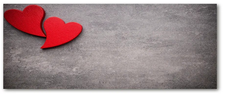 Wallmuralia Foto obraz akrylový Červená srdce 125x50 cm