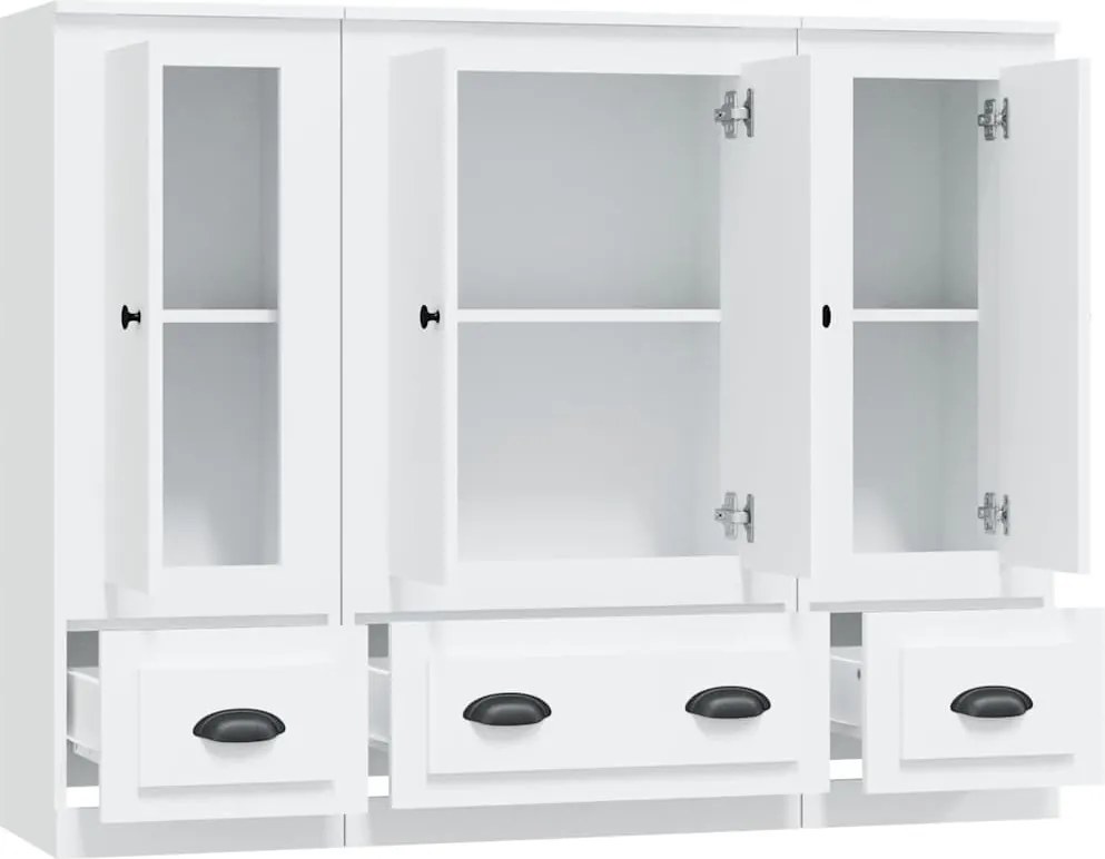Příborníky 3 ks bílé kompozitní dřevo 3185295