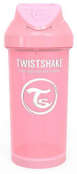 Twistshake Láhev s pítkem 360 ml Pastelově růžová