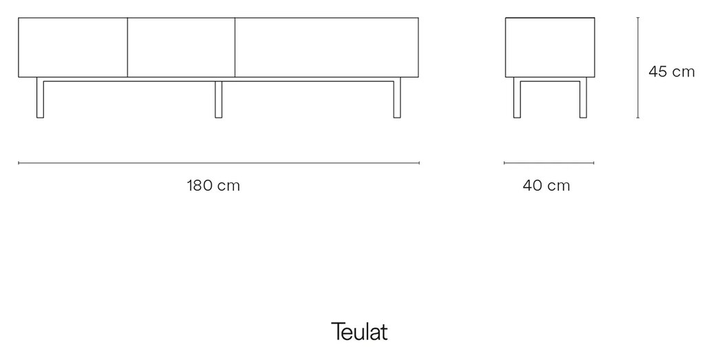 Tv skříňka arista černá 180 x 40 MUZZA