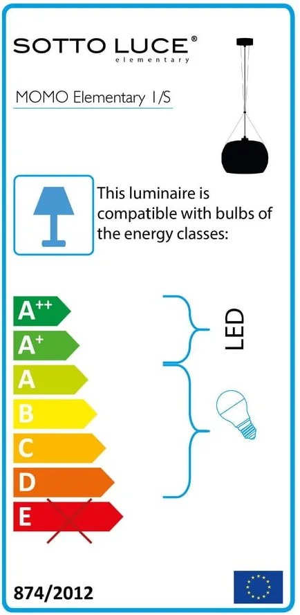 Černé závěsné svítidlo s detaily ve stříbrné barvě Sotto Luce MYOO Elementary