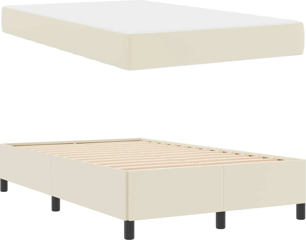 Rám postele s matrací Krémová 120 x 200 cm textil 3398996