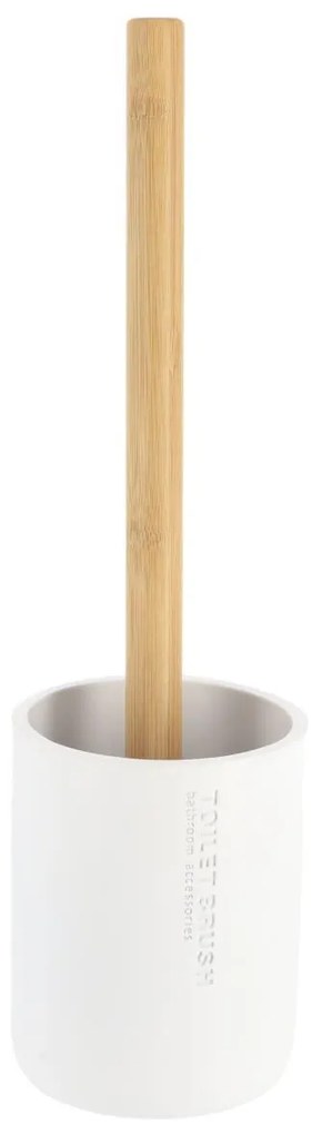 WC kartáč Loudis, bílý/s dřevěnými prvky