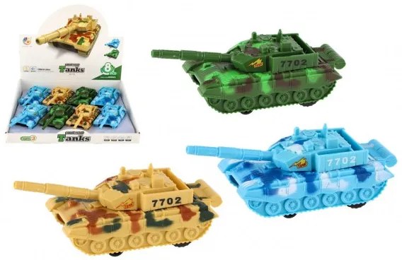 Teddies Tank na baterie se světlem - mix 3 barvy