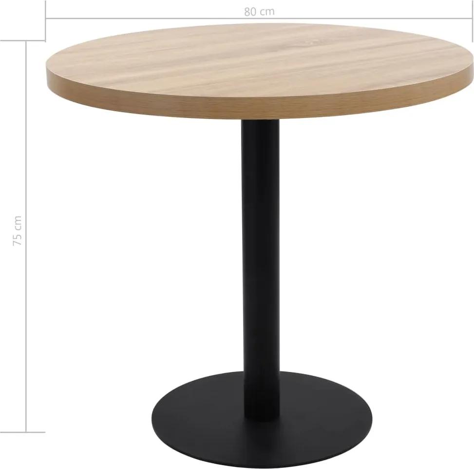 vidaXL Bistro stolek tmavě hnědý 80 cm MDF [286424] Barva: tmavě hnědá a černá